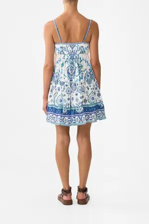 Camilla Gathered Bust Tiered Mini Dress In Exclusive Print