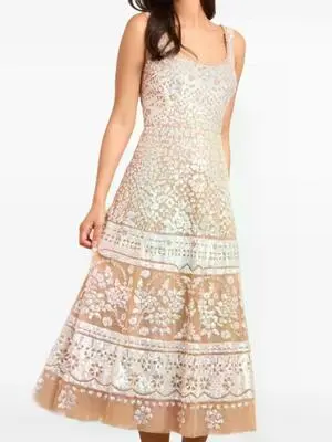 NEEDLE & THREAD Sequin-embellished Midi Dress