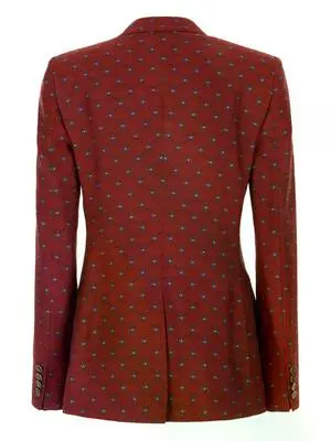 Etro Geometric-pattern Double-breasted Blazer - Red