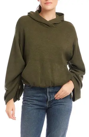 Fifteen Twenty Makenna Ruched Sleeve Hoodie