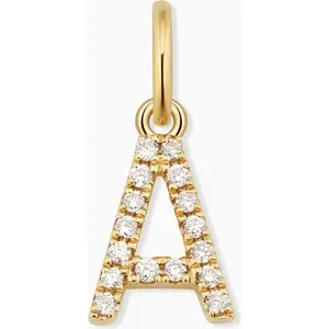 ORADINA 14k Gold Diamond Letter Pendant Charm - Yellow Gold - A