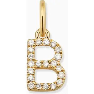 ORADINA 14k Gold Diamond Letter Pendant Charm - Yellow Gold - B
