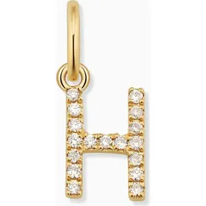 ORADINA 14k Gold Diamond Letter Pendant Charm - Yellow Gold - H