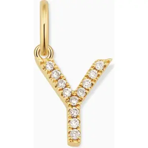 ORADINA 14k Gold Diamond Letter Pendant Charm - Yellow Gold - Y
