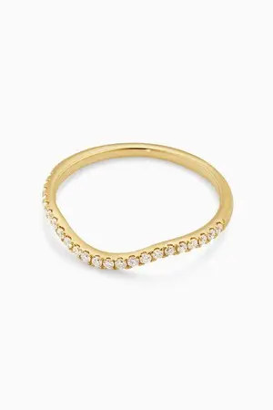 ORADINA 10k Gold Diamond Stack Ring