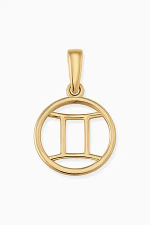ORADINA 14k Yellow Gold Zodiac Pendant - Yellow Gold - Hemini