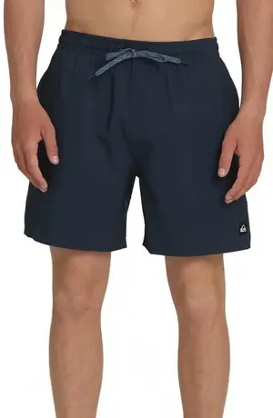 Quiksilver Everyday 17" Solid Stretch Swim Trunks - Total Eclipse