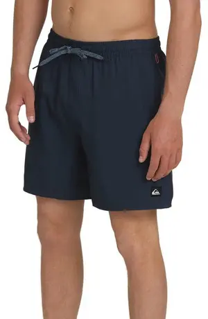 Quiksilver Everyday 17" Solid Stretch Swim Trunks - Total Eclipse