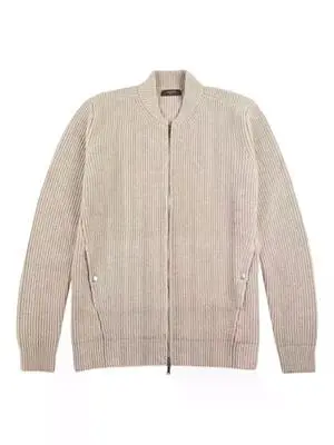 ZANONE Ribbed Knit Zip-up Cardigan