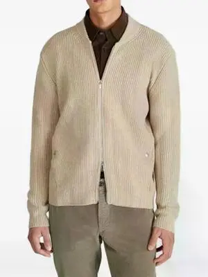 ZANONE Ribbed Knit Zip-up Cardigan