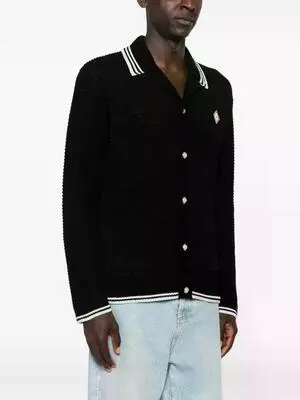 Casablanca Buttoned Ribbed Knit Cardigan