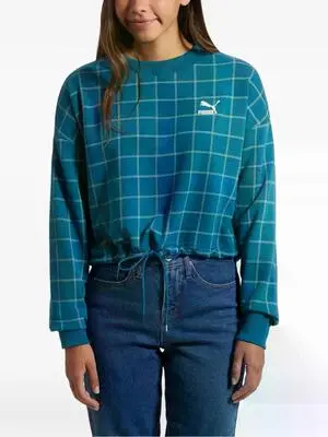 PUMA Grid-pattern Sweatshirt With Drawstring Hem