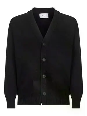 D4.0 V-neck Wool Cardigan - Black