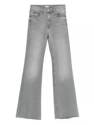 MOTHER Fray Hem Flare Leg Jeans - Grey
