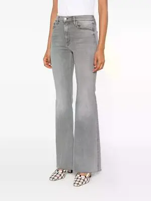 MOTHER Fray Hem Flare Leg Jeans - Grey