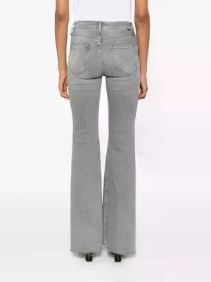 MOTHER Fray Hem Flare Leg Jeans - Grey