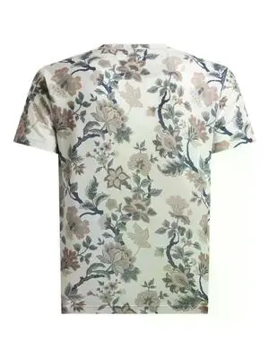 Etro Floral-print T-shirt - Neutrals