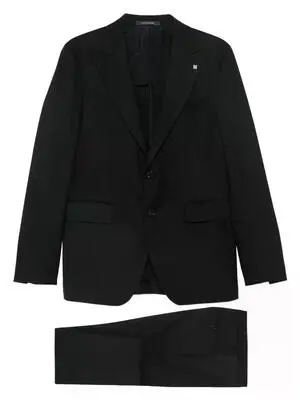 Tagliatore Button Wool Suit - Black