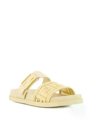 Fendi Feel Buckle Woven Sandals - Neutrals