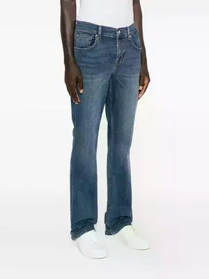 7 For All Mankind Buttoned Straight-leg Jeans