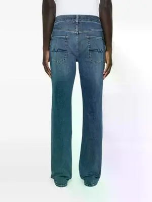 7 For All Mankind Buttoned Straight-leg Jeans