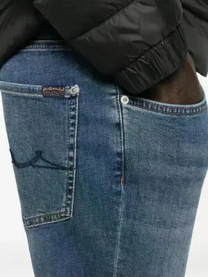 7 For All Mankind Buttoned Straight-leg Jeans