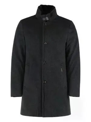 MOORER Button Overcoat With High Neck