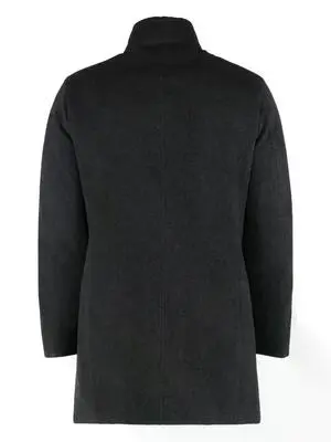 MOORER Button Overcoat With High Neck
