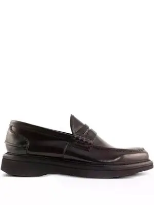 GREEN GEORGE Leather Penny Bar Loafers