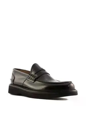 GREEN GEORGE Leather Penny Bar Loafers