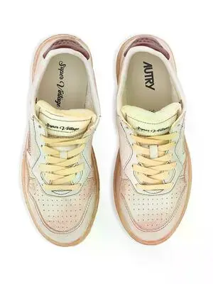 AUTRY Leather Panelled Low Top Sneakers - Neutrals