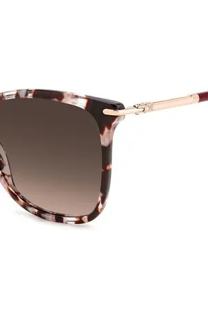 Carolina Herrera 57mm Rectangular Sunglasses - Pink Havana Red/brown Sf