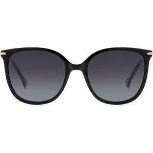 Carolina Herrera 55mm Gradient Square Sunglasses - Black Glitter Black/dark Grey