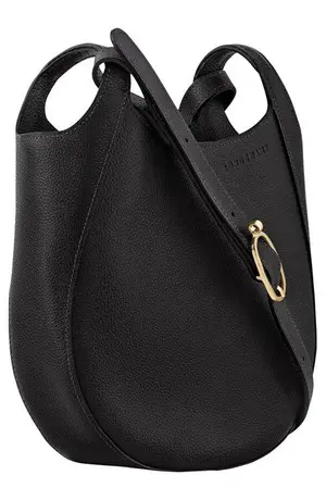 Longchamp Le Foulonne Leather Crossbody Bag - Black