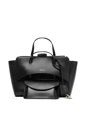 HIDESINS Flap-pocket Leather Handbag - Black