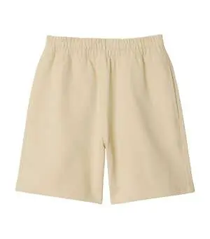 Burberry Cotton Check Label Relaxed Shorts Beige