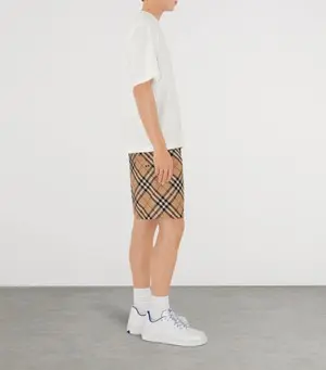 Burberry Woven Twill Check Shorts - Beige