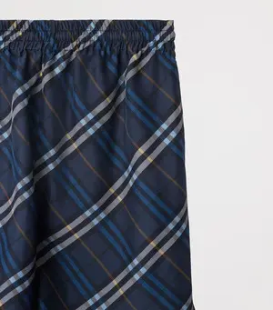 Burberry Silk Poplin Check Shorts