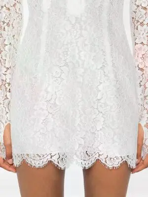 ROWEN ROSE Long-sleeve Lace Mini Dress