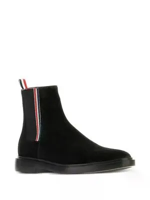 Thom Browne Elastic-panel Suede Boots - Black