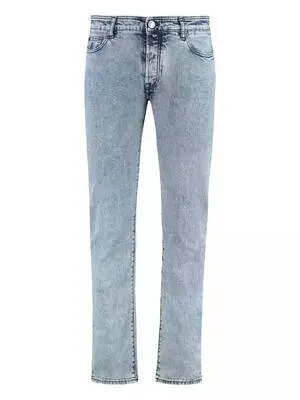 MOORER Washed-effect Straight Leg Jeans