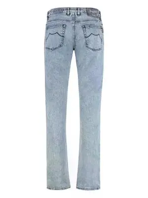 MOORER Washed-effect Straight Leg Jeans