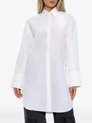 Loewe Logo-embroidered Cotton Midi Shirt Dress