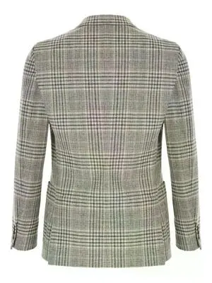 LARDINI Checked-pattern Single-button Blazer