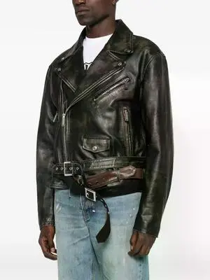 Dsquared2 Belted Leather Biker Jacket