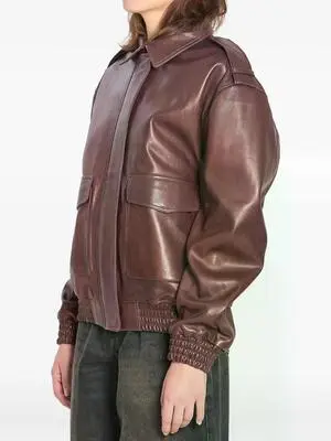 ARMA Pointed-collar Leather Jacket