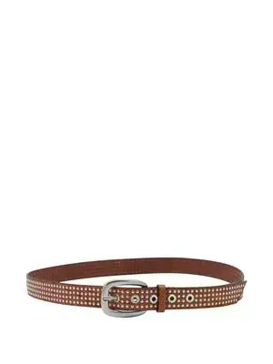 GOLDEN GOOSE Studded Leather Belt - Brown