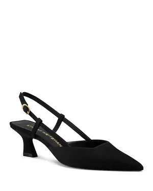 Stuart Weitzman Black Suede Slingback Heels