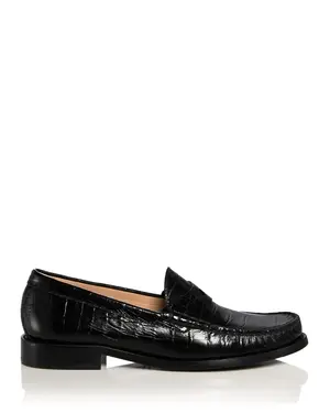 STUART WEITZMAN Embossed Loafers - Black