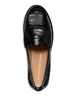 STUART WEITZMAN Embossed Loafers - Black